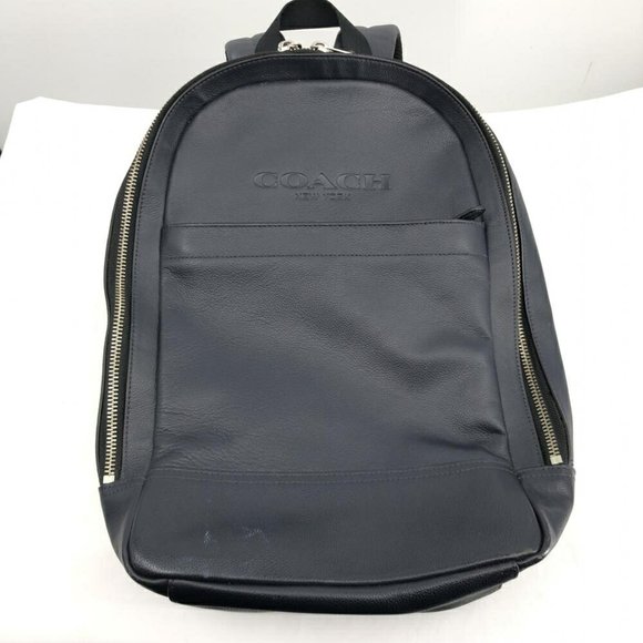 Coach | Bags | Coach Leather Backpack Navy | Poshmark